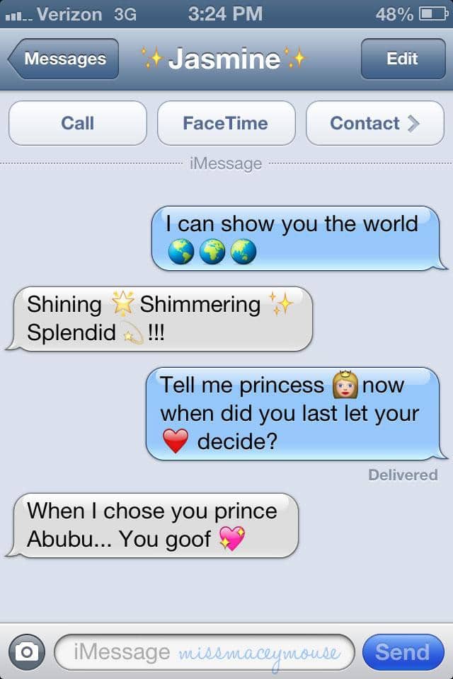 Disney Princesses Text Their Princes (10 Pics)